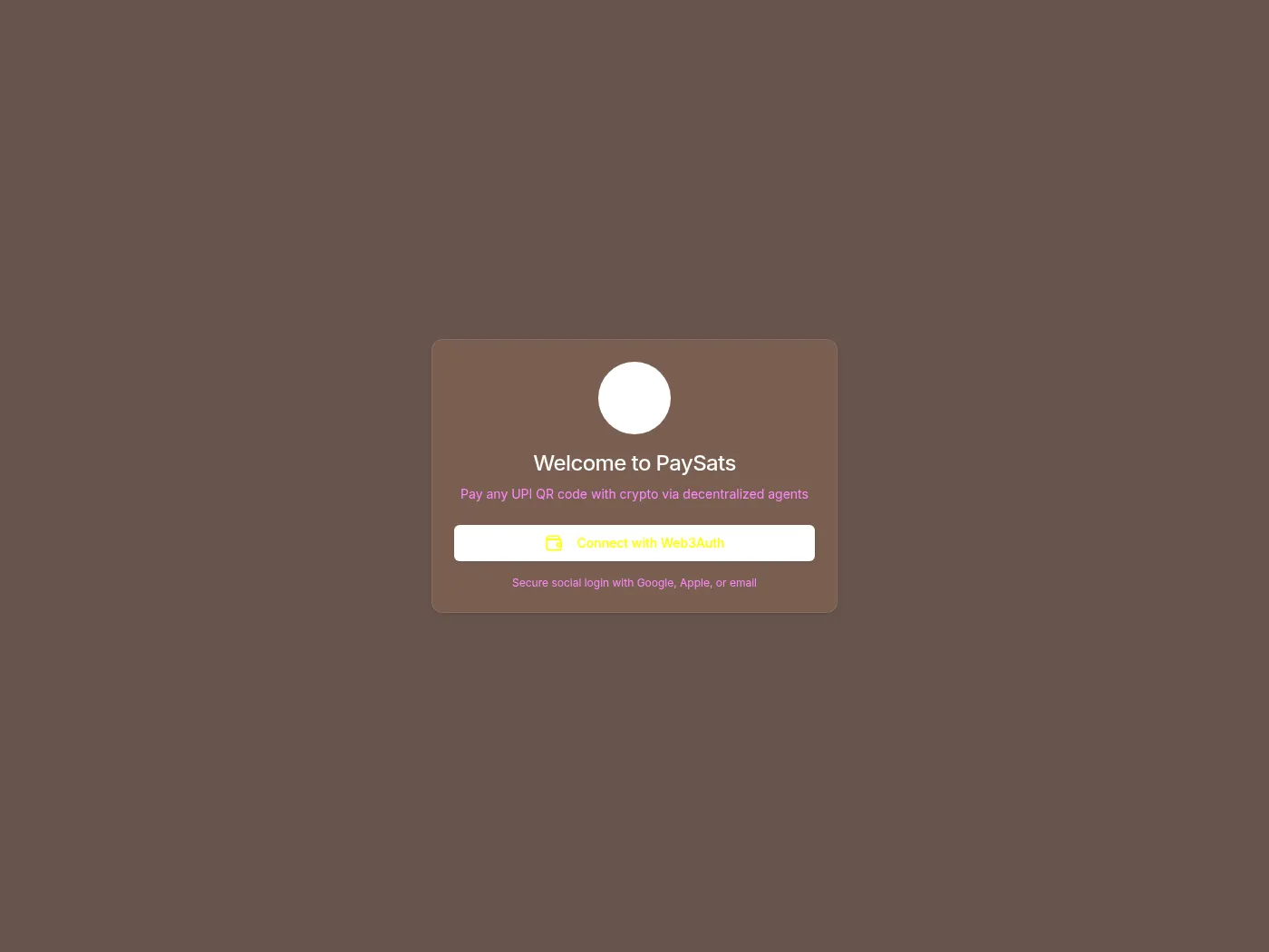 PaySats: Decentralized Crypto-to-UPI Payment PWA