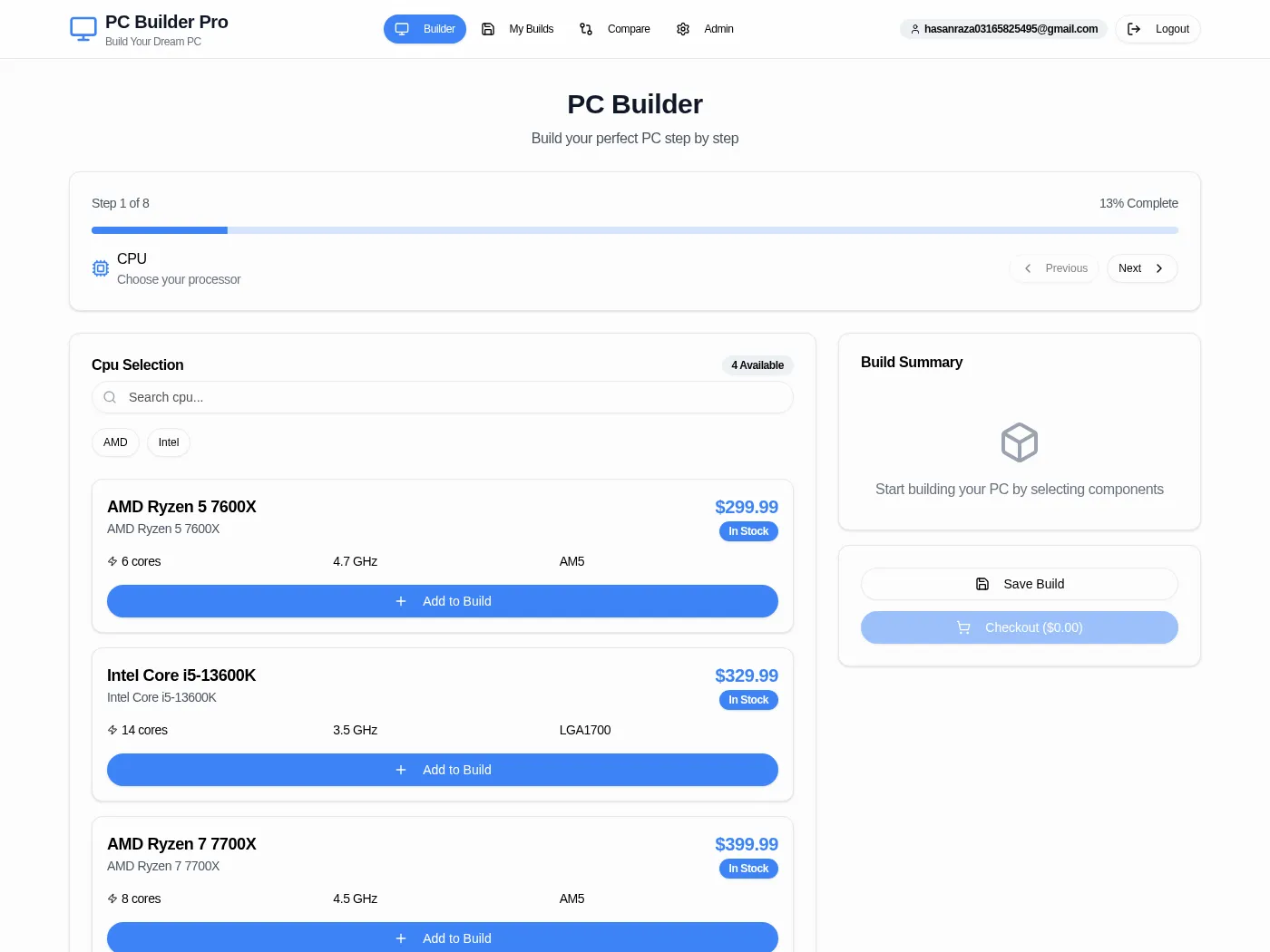 PC Builder Pro: Guided Multi-Step PC Build Web App for Stores
