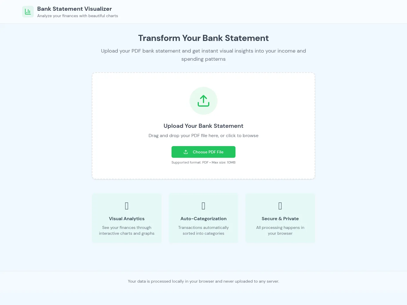 PDF Bank Statement Visualizer