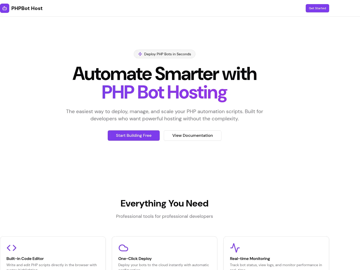PHP Bot Hosting Platform
