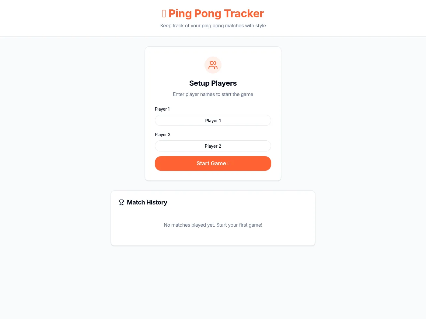 Ping Pong Score Tracker