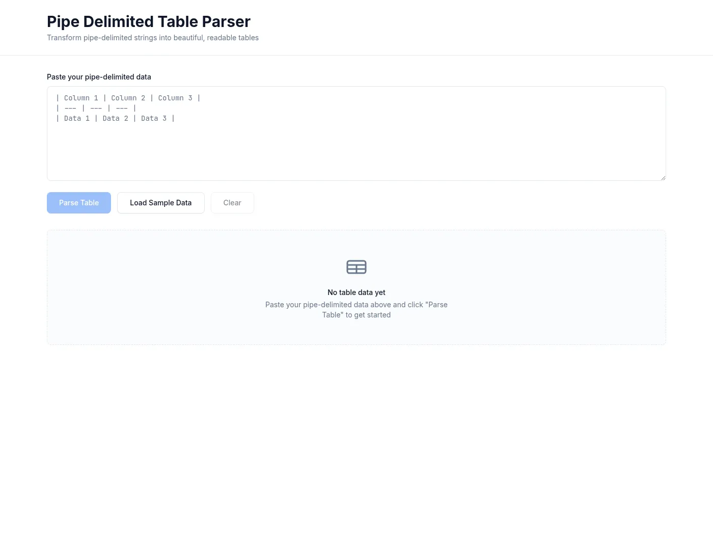Pipe Delimited String Table Parser and Viewer