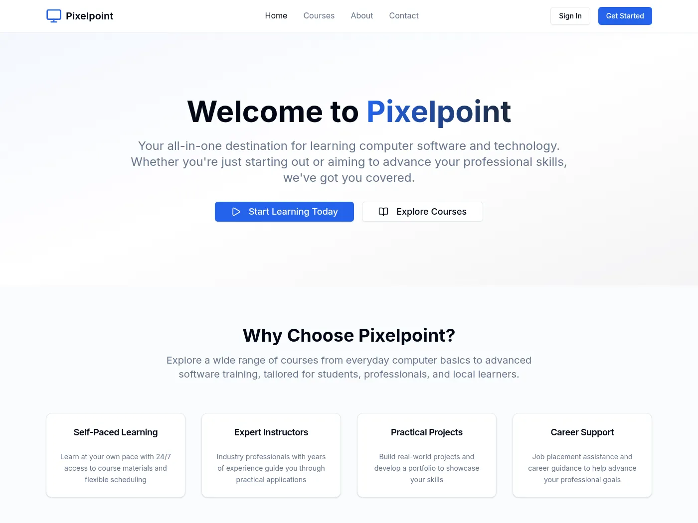Pixelpoint Computer Education Platform