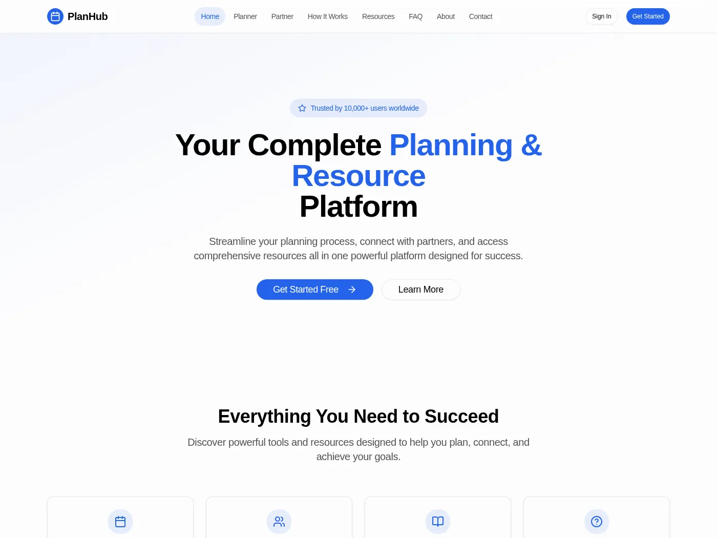 Comprehensive Planning and Resource Web Platform