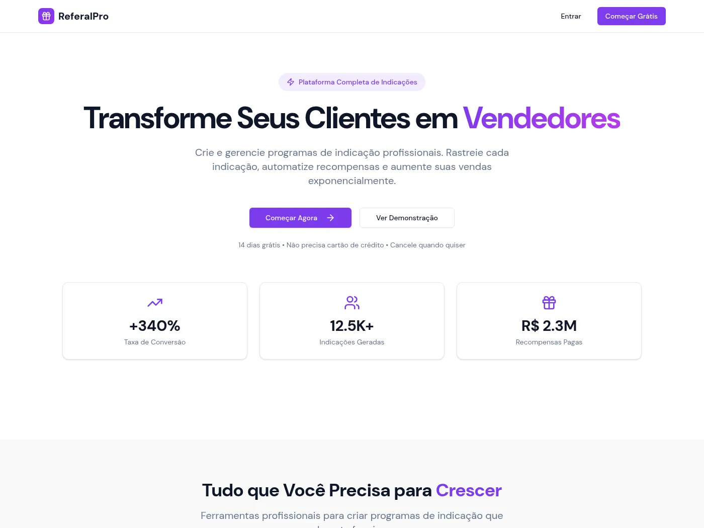 Plataforma de Programa de Indicação para Empresas