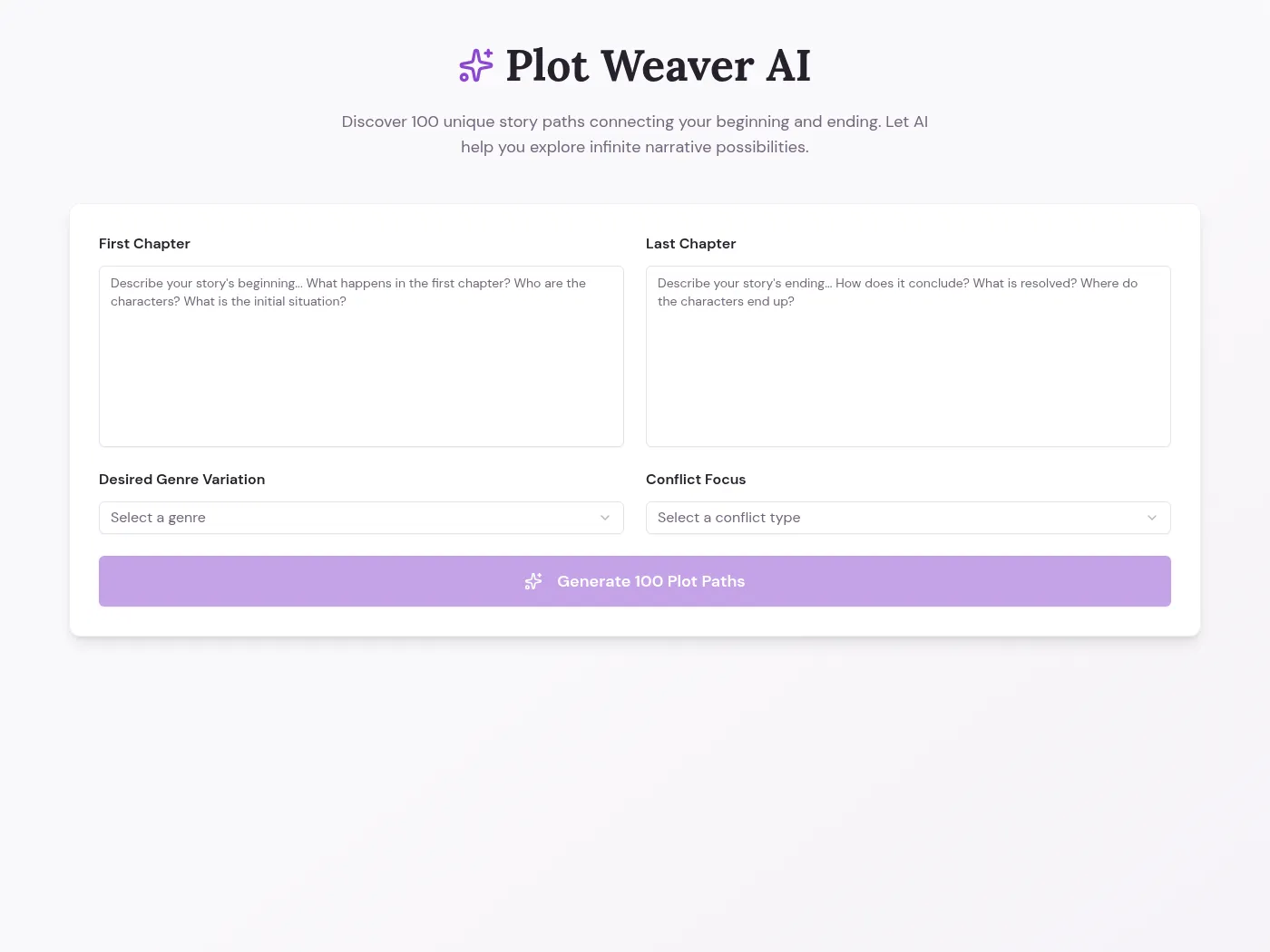 Plot Weaver AI: Generative Plot Path Creator for Writers