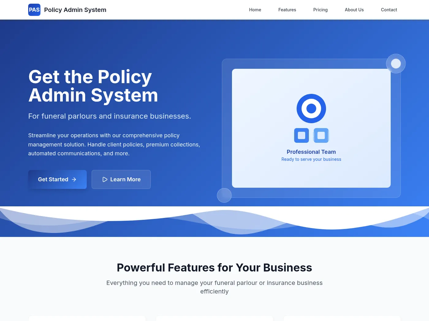 Policy Admin System Website for Funeral Parlours & Insurance Businesses