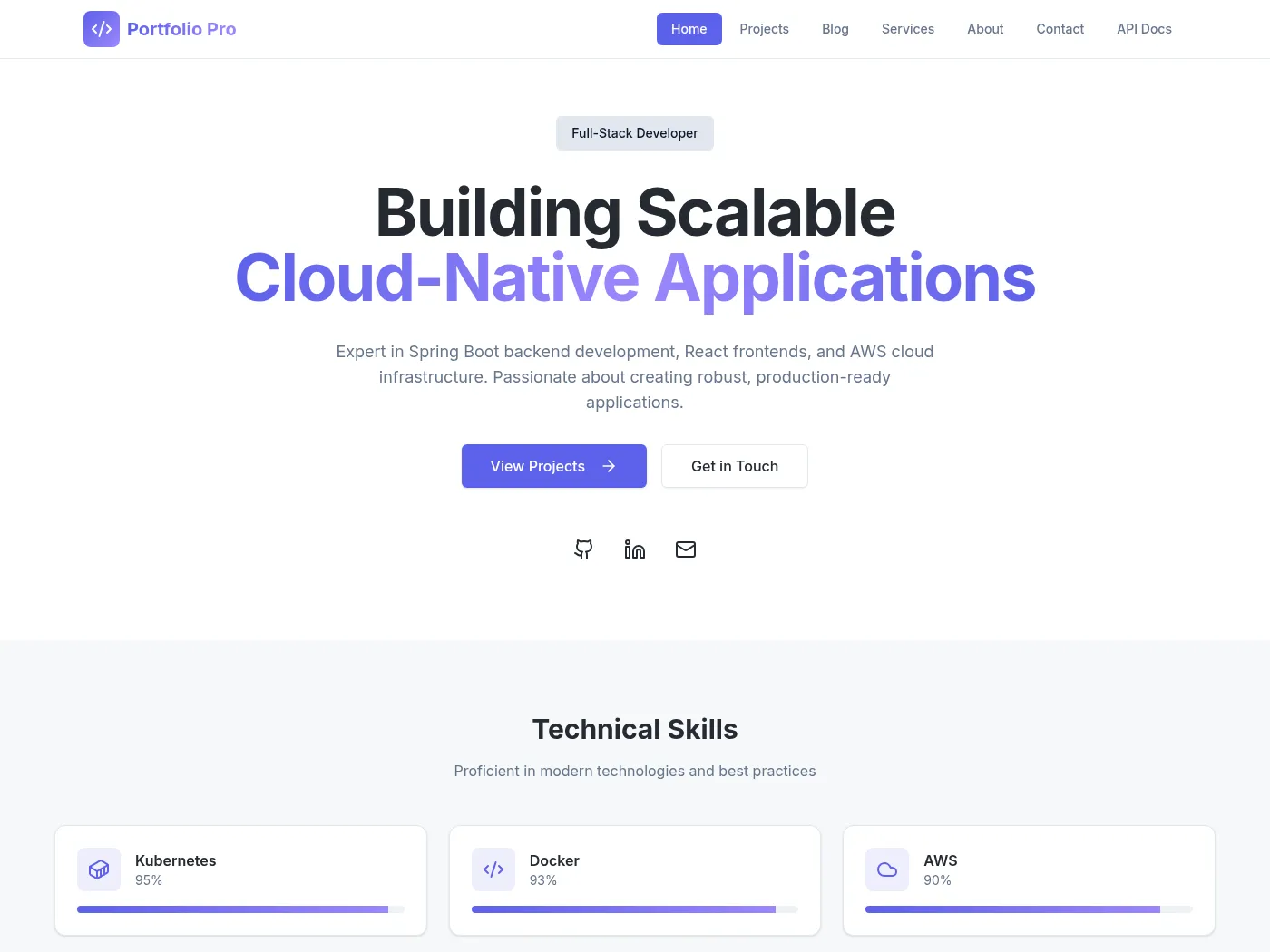 Portfolio Pro: Full-Stack Developer Portfolio Platform (Spring Boot & React)