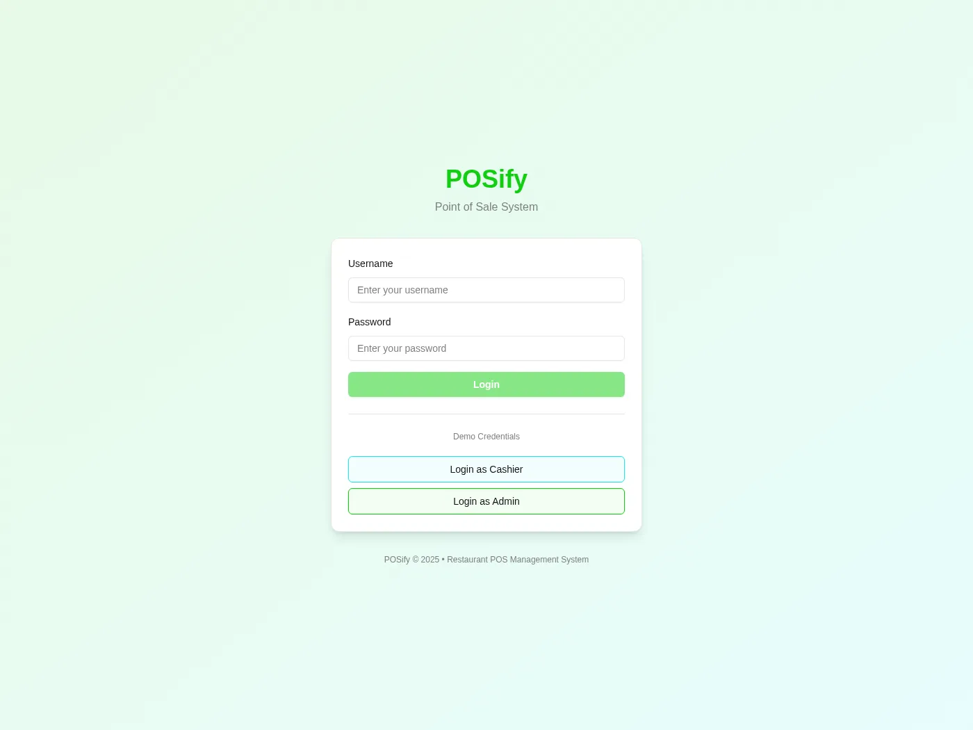 POSify: Responsive Web-Based Point of Sale System for Cafés and Restaurants