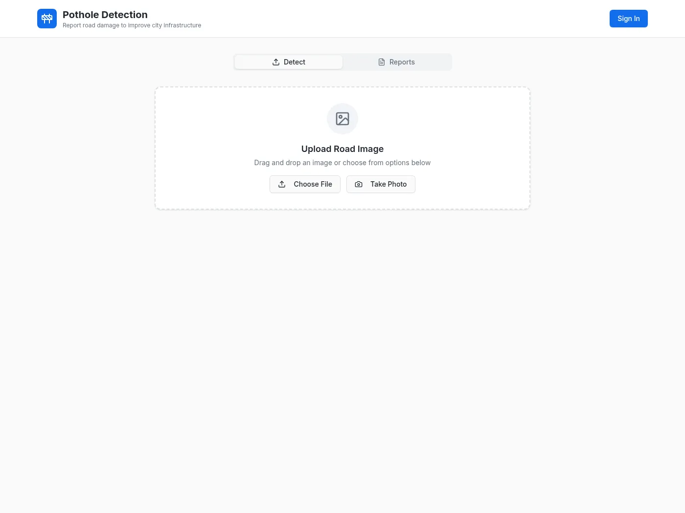 Pothole Detection Web App