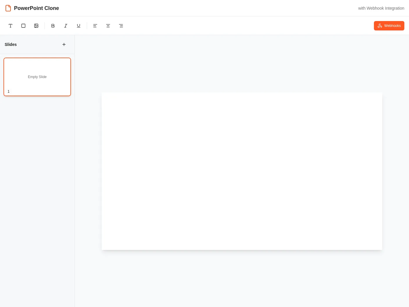 PowerPoint Web Clone with Webhook Management
