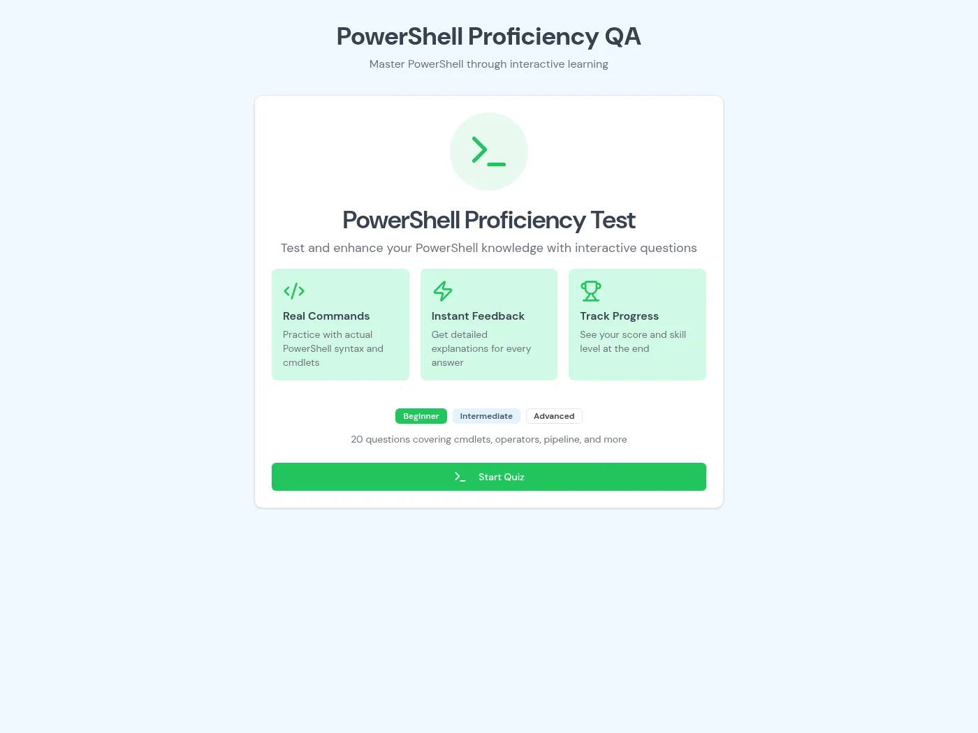 PowerShell Proficiency QA