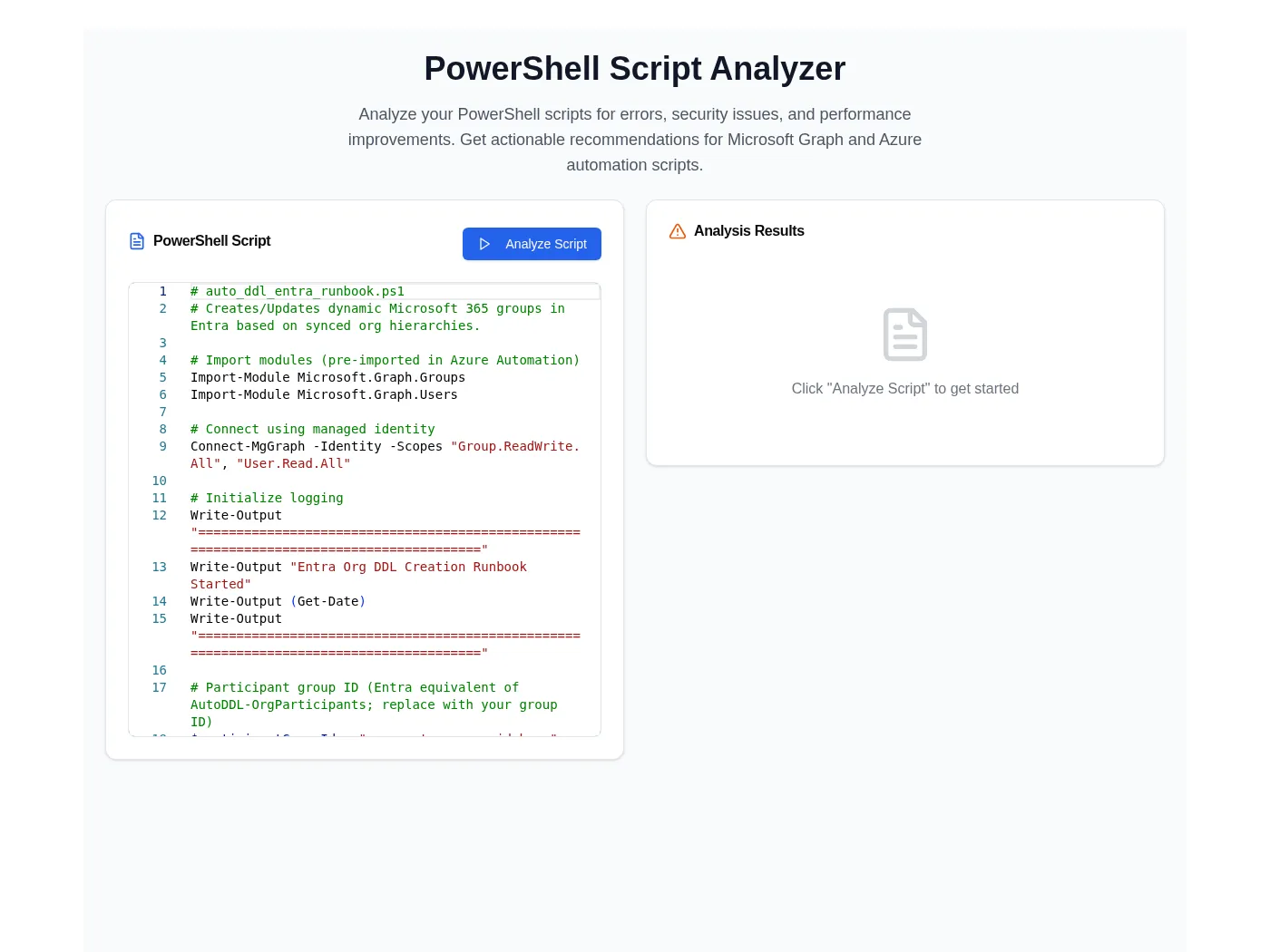 PowerShell Script Analyzer & Enhancement Advisor