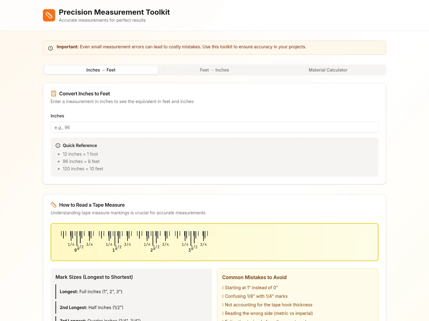 Precision Measurement & Conversion Toolkit for Construction and DIY Projects