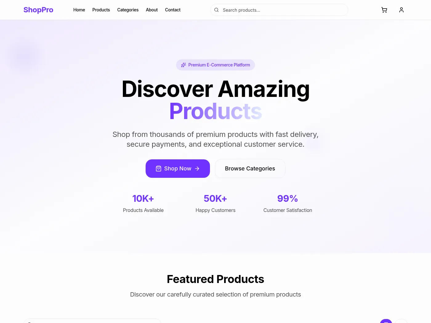 Premium E-Commerce Web Platform with Advanced Dashboard