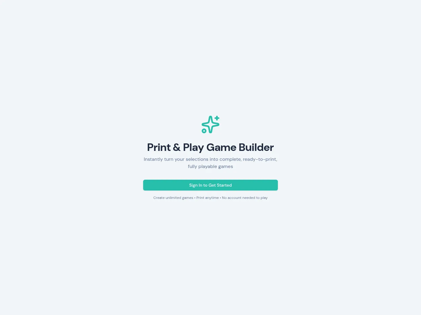 Print & Play Game Builder