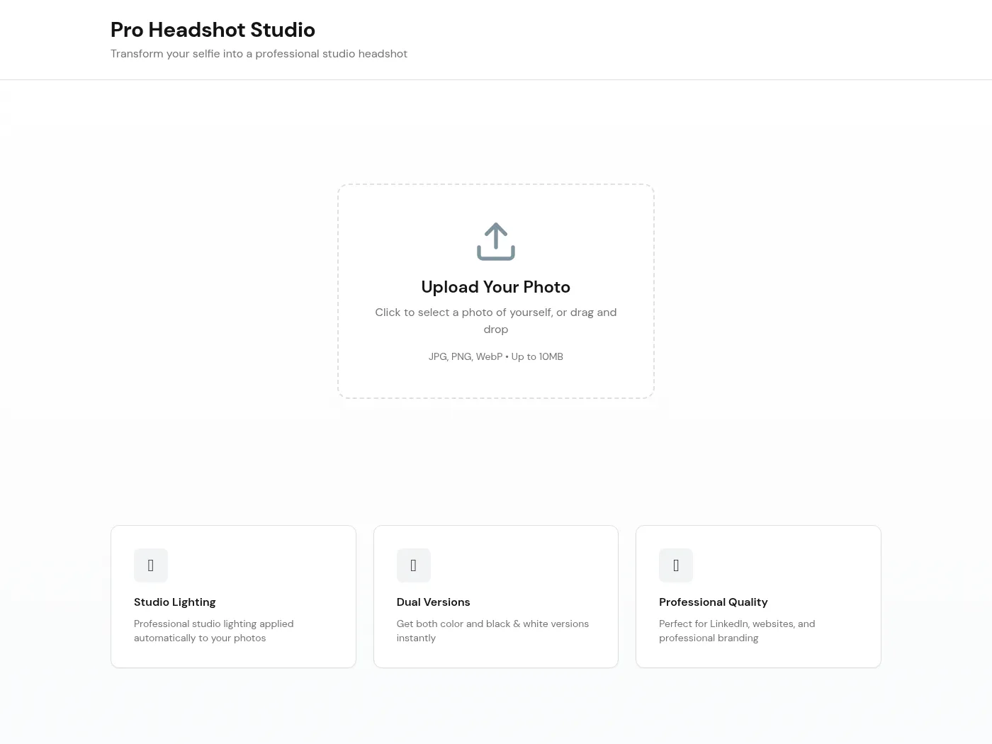 Pro Headshot Studio - AI-Powered Professional Portrait Generator