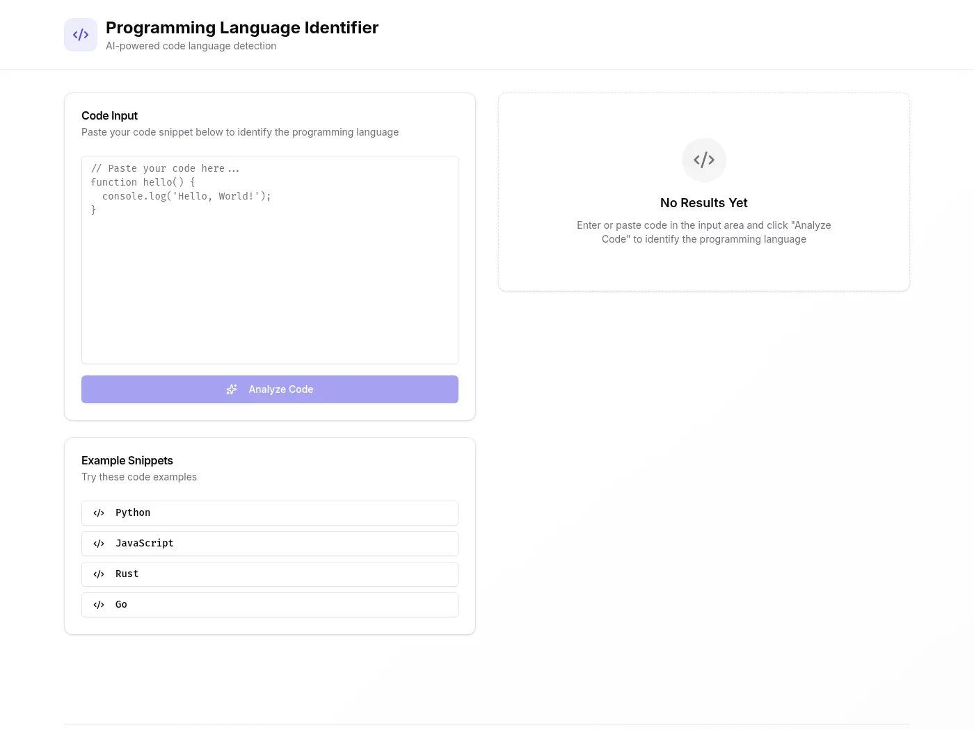 Programming Language Identifier Tool