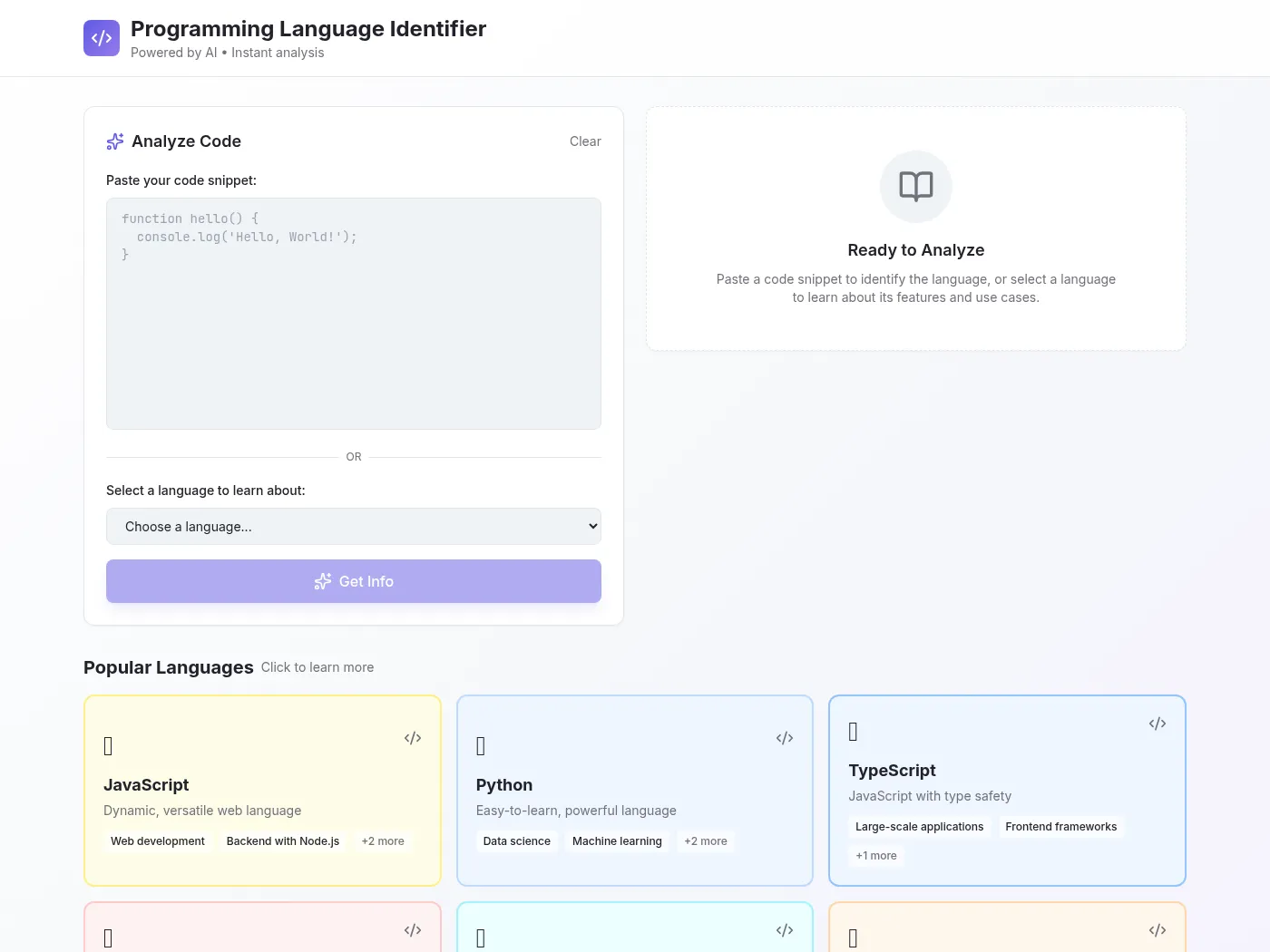 Programming Language Identifier