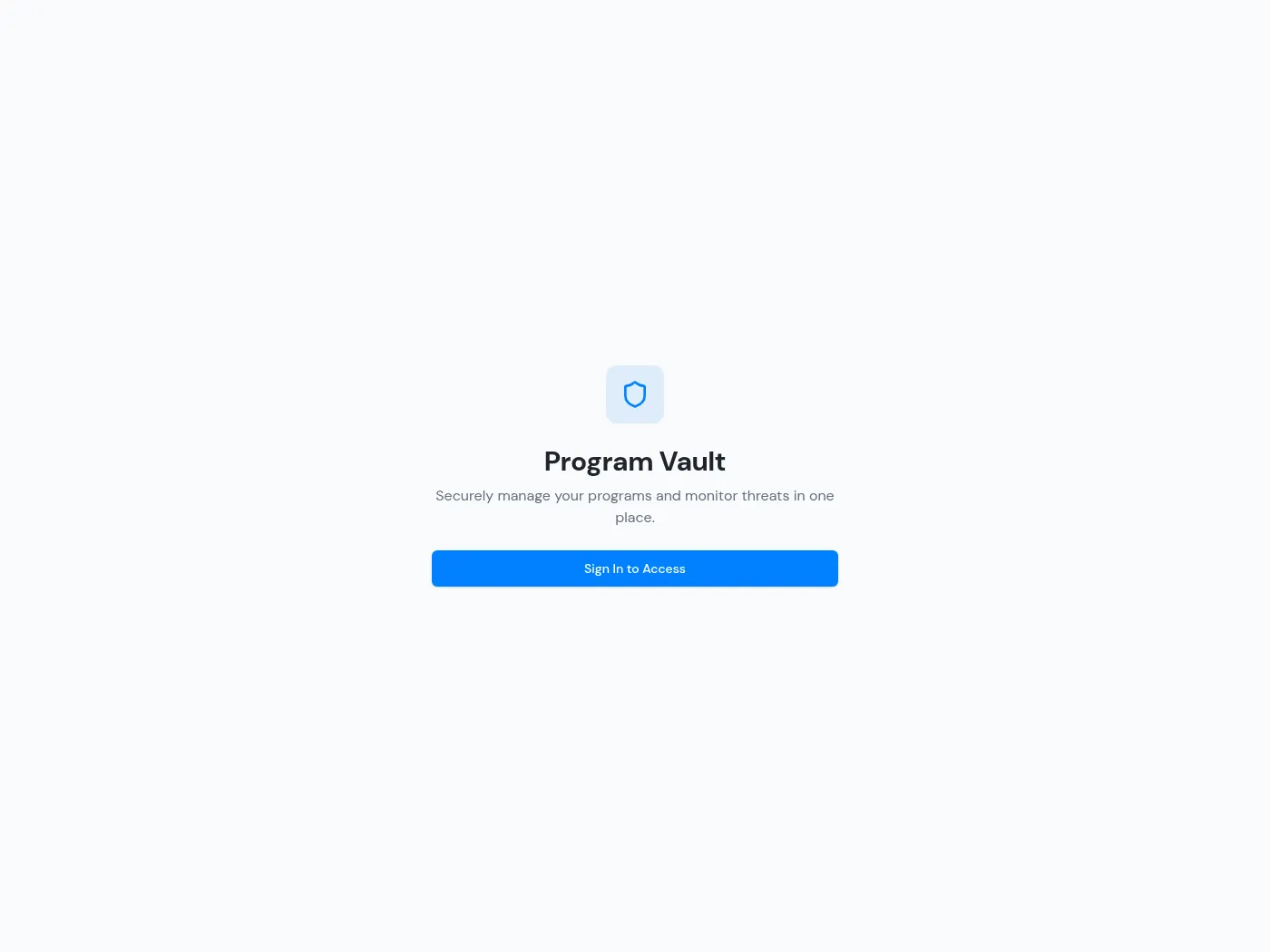 Program Vault & Security Hub