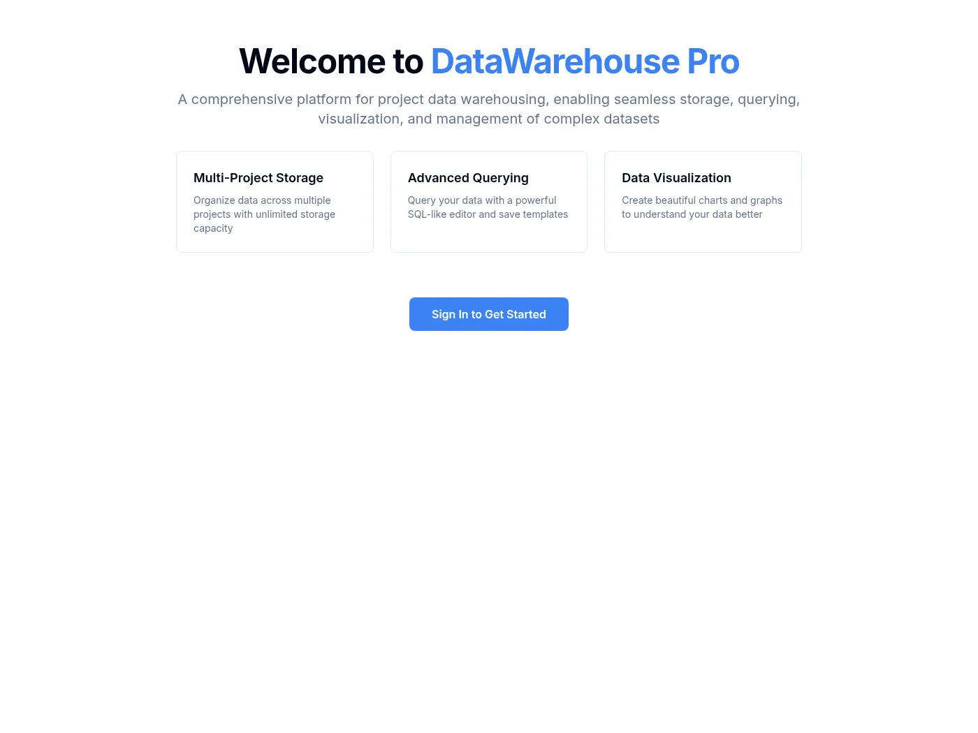 Full-Stack Project Data Warehousing Platform