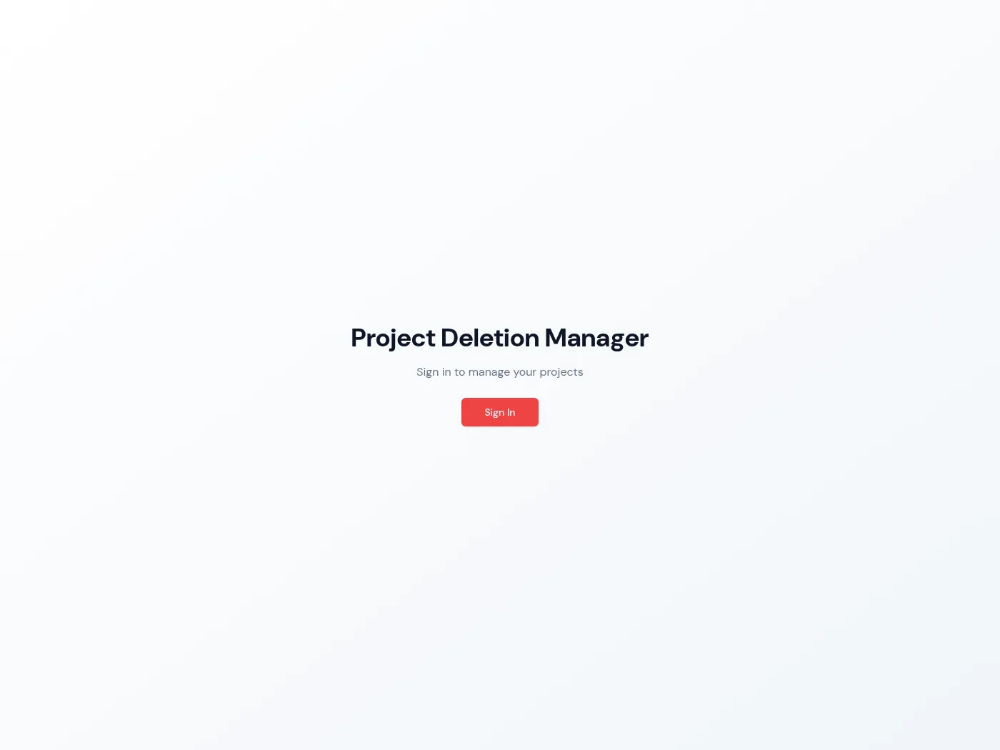 Project Deletion Manager