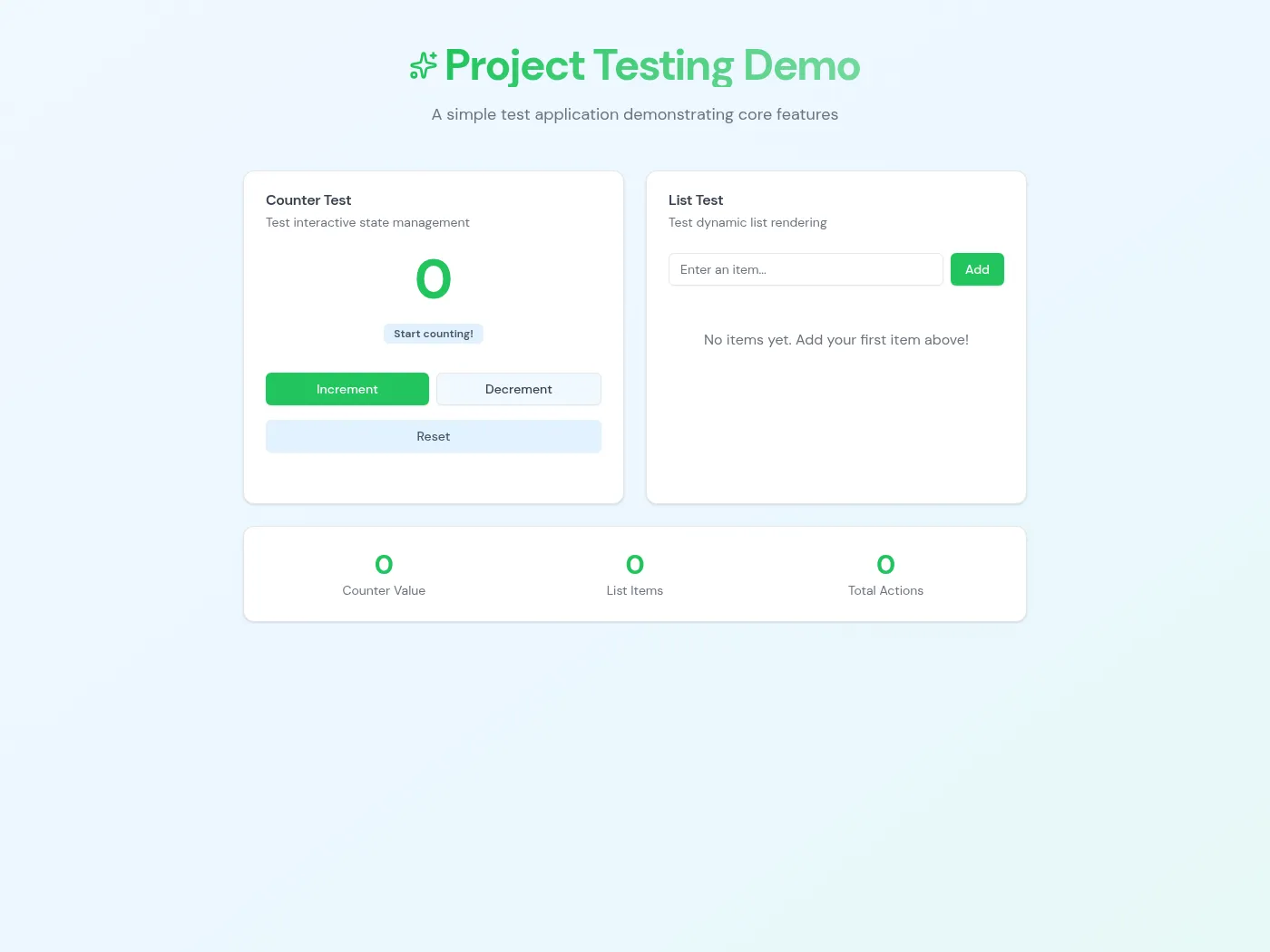 Project Testing Demo