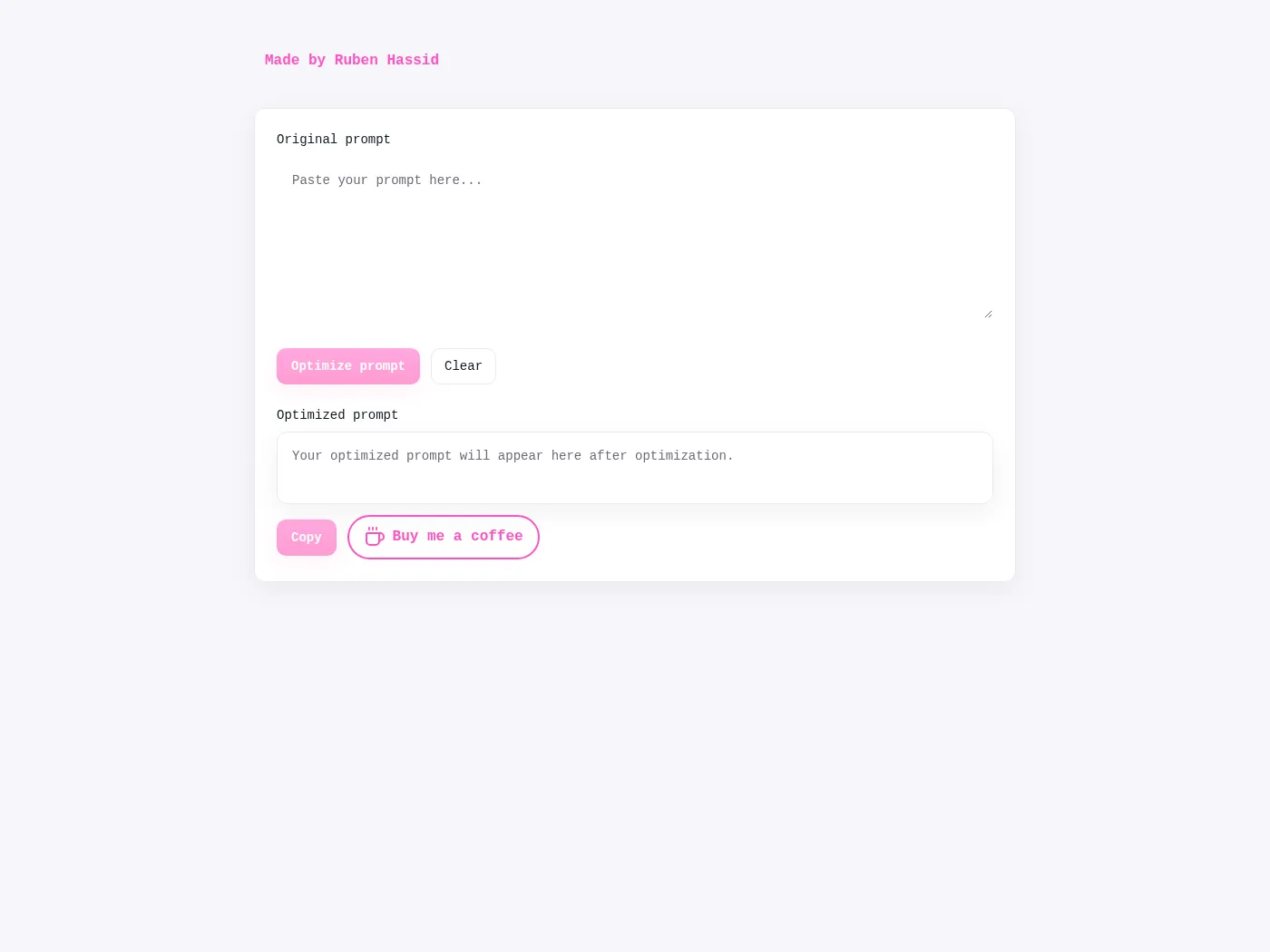 Prompt Optimizer - Effortless Prompt Enhancement Assistant