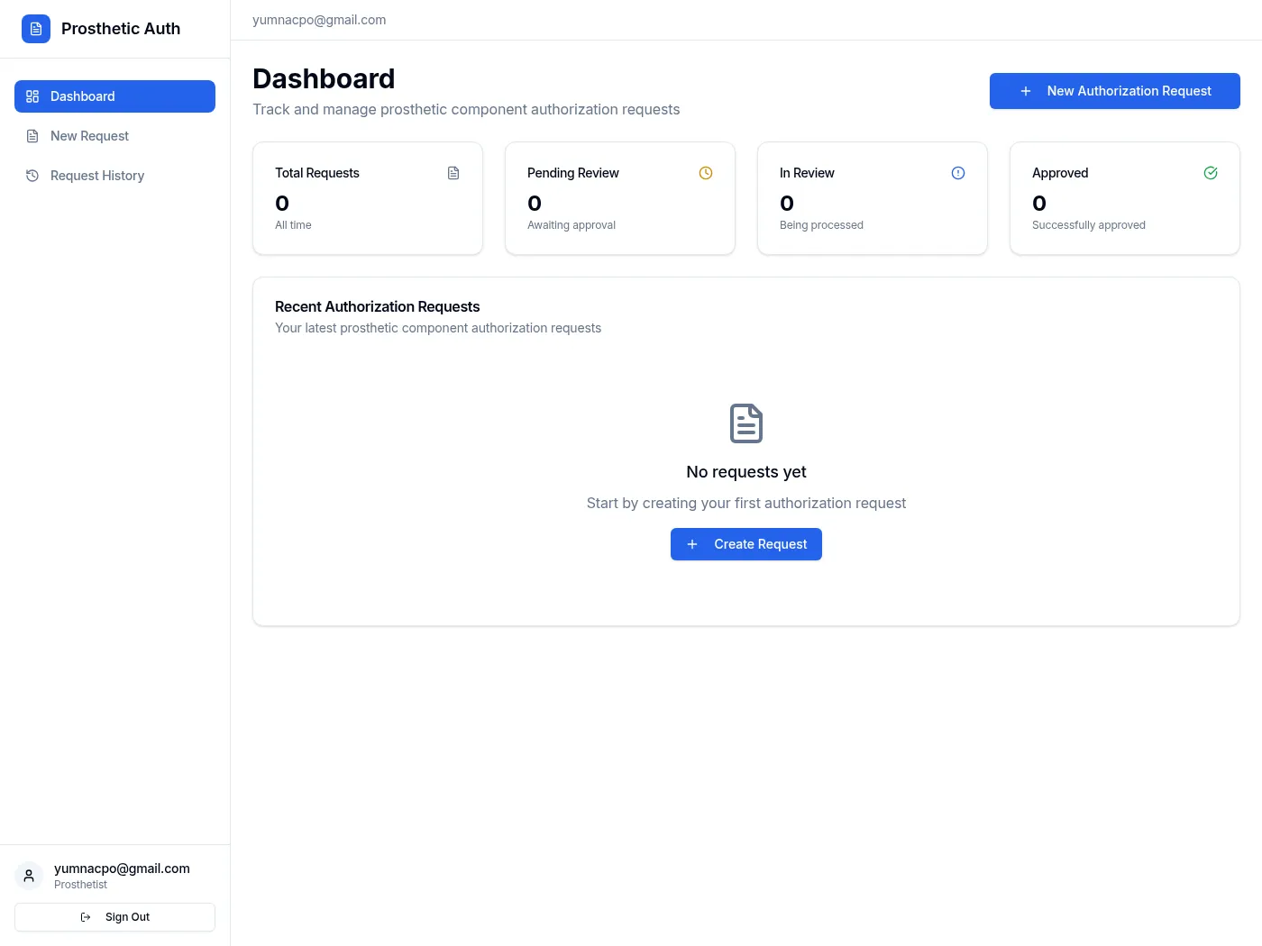 Prosthetic Component Authorization Management Tool
