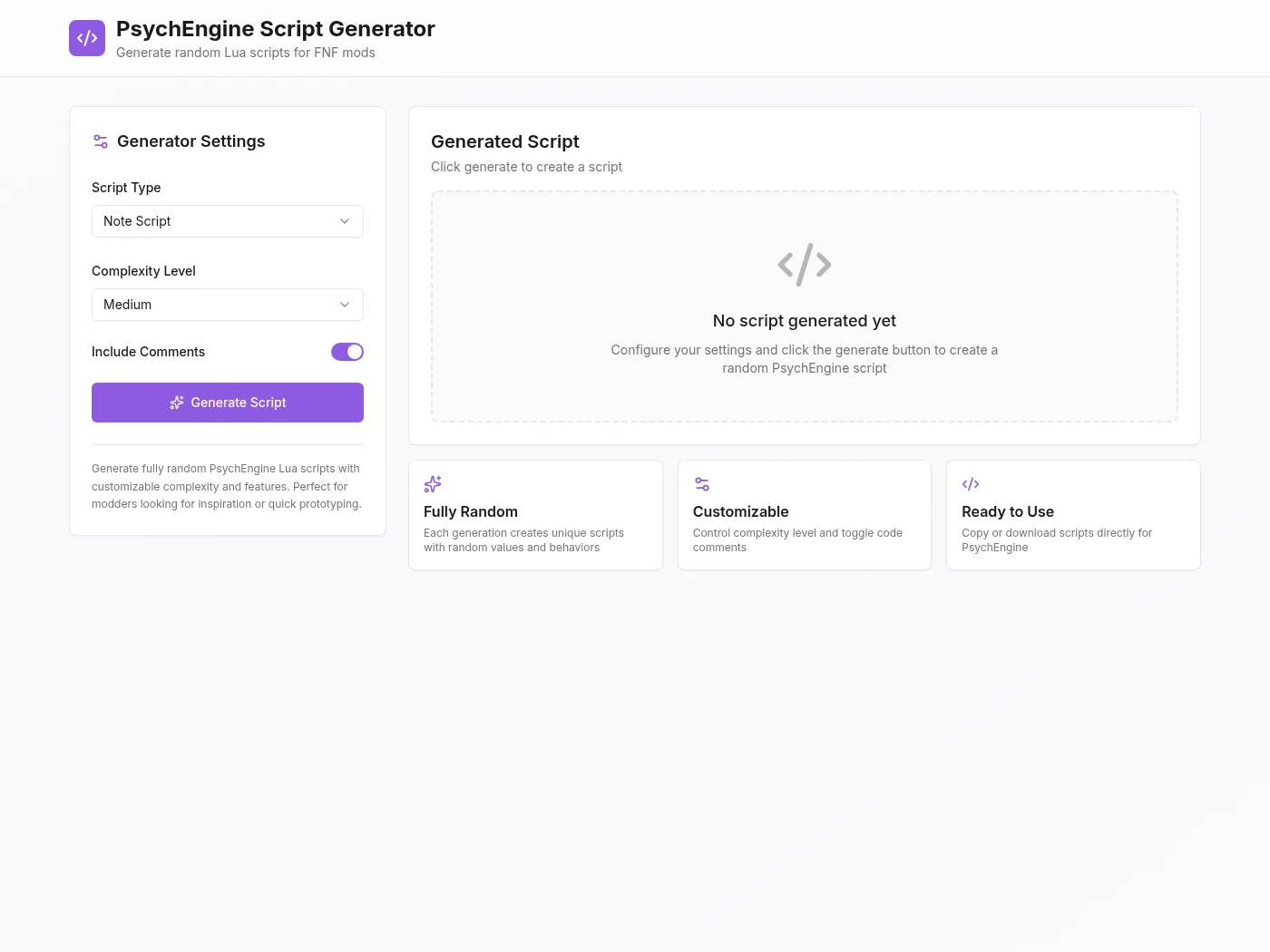 PsychEngine Random Script Generator