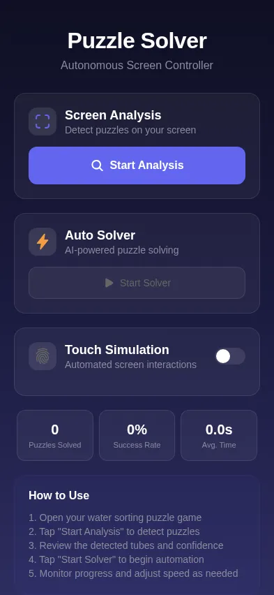 Puzzle Solver & Screen Controller for iPhone