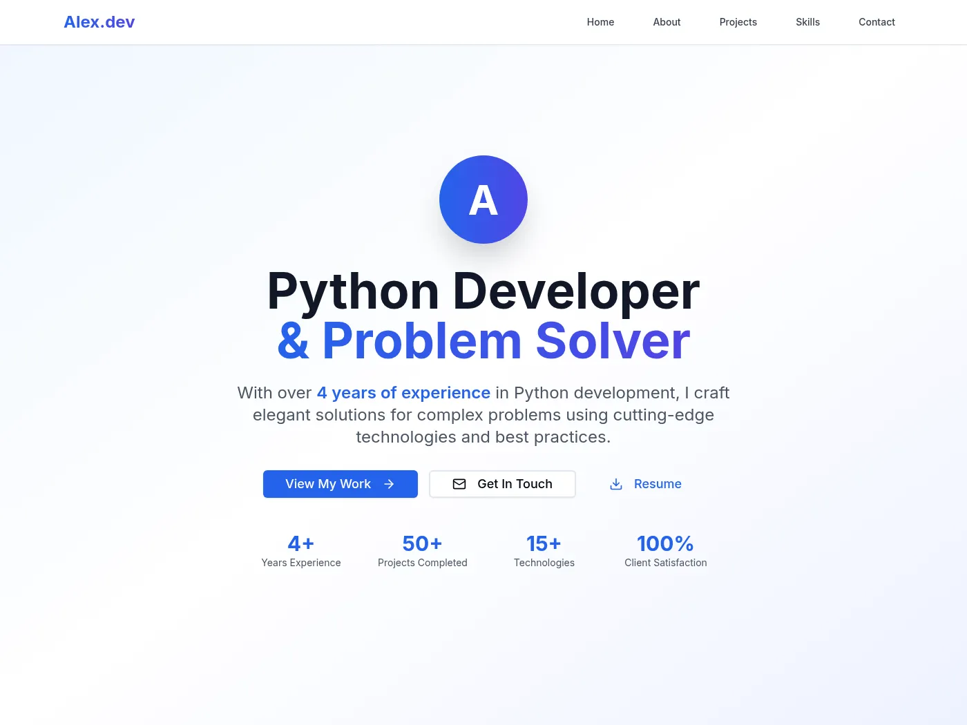 Python Developer Portfolio Showcase