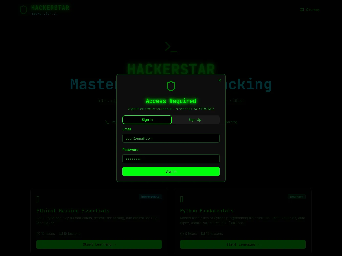 Python Learning & Ethical Hacking Course App