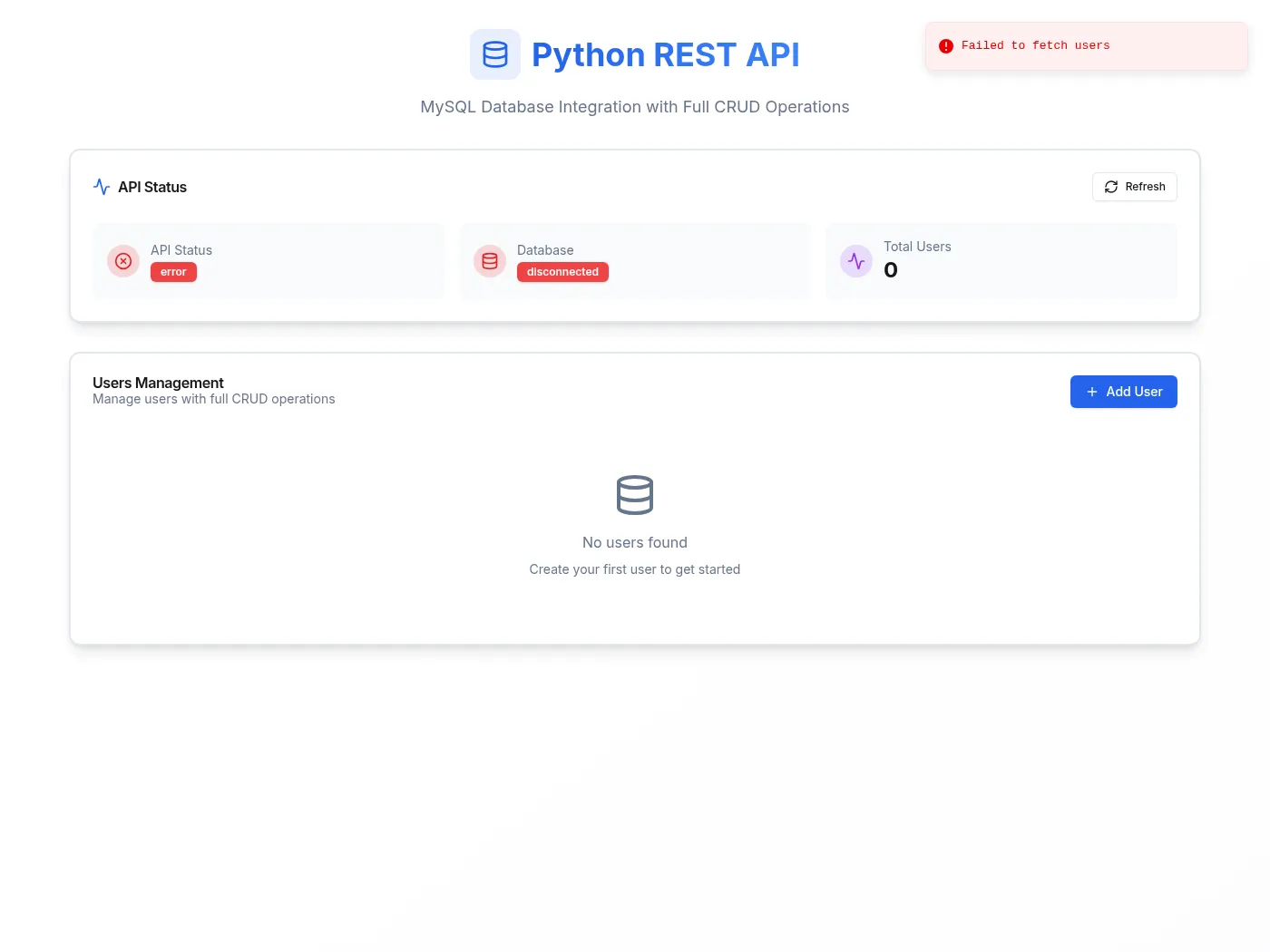 Python REST API with MySQL Backend