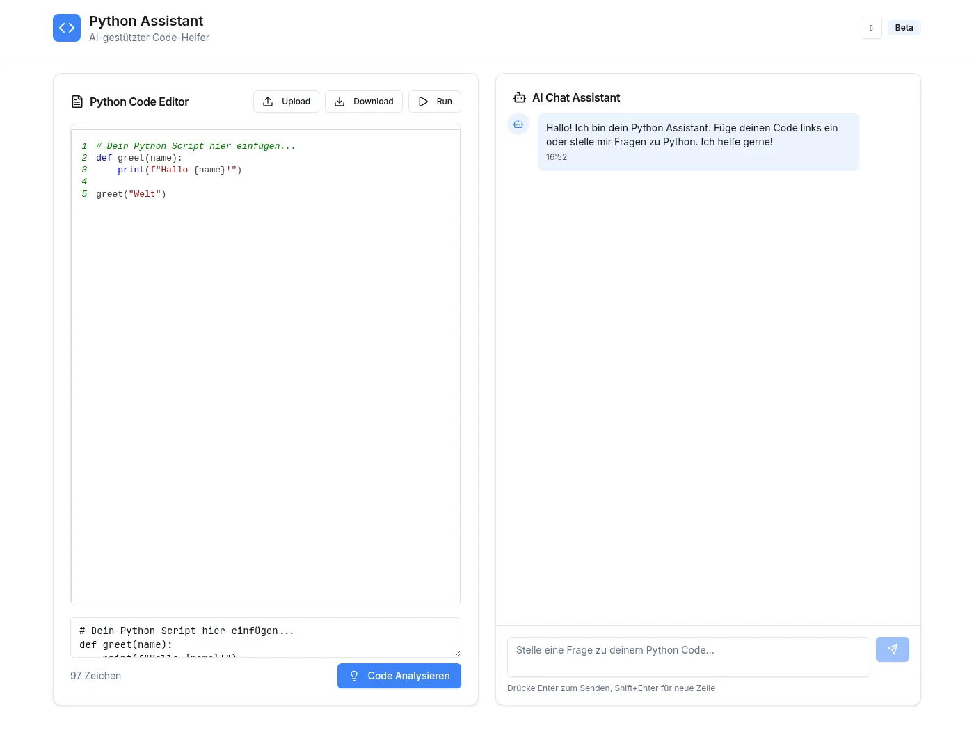 Python Script Assistance Platform