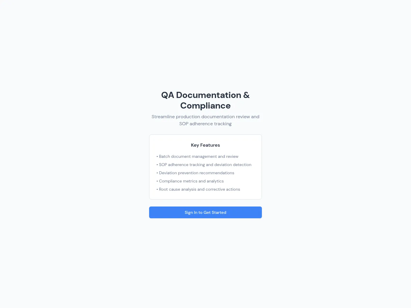 QA Documentation and Compliance Connection Platform