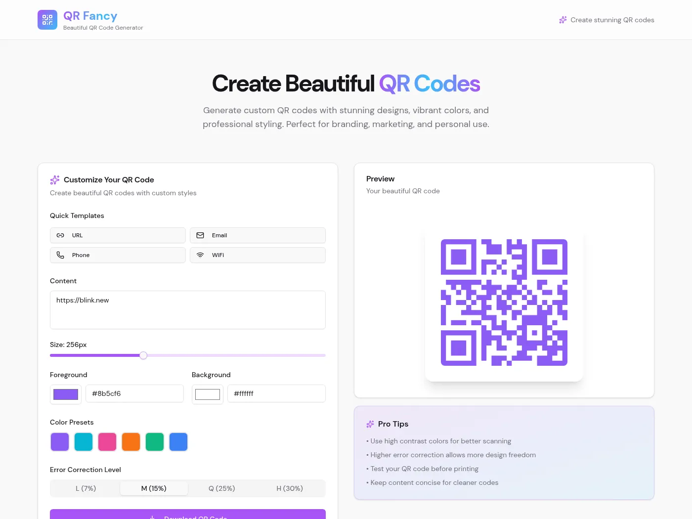 QR Code Fancy Generator
