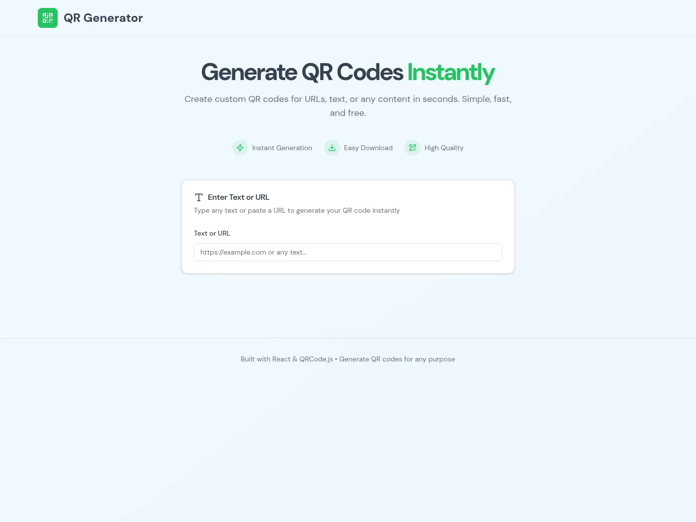 QR Code Generator Web App