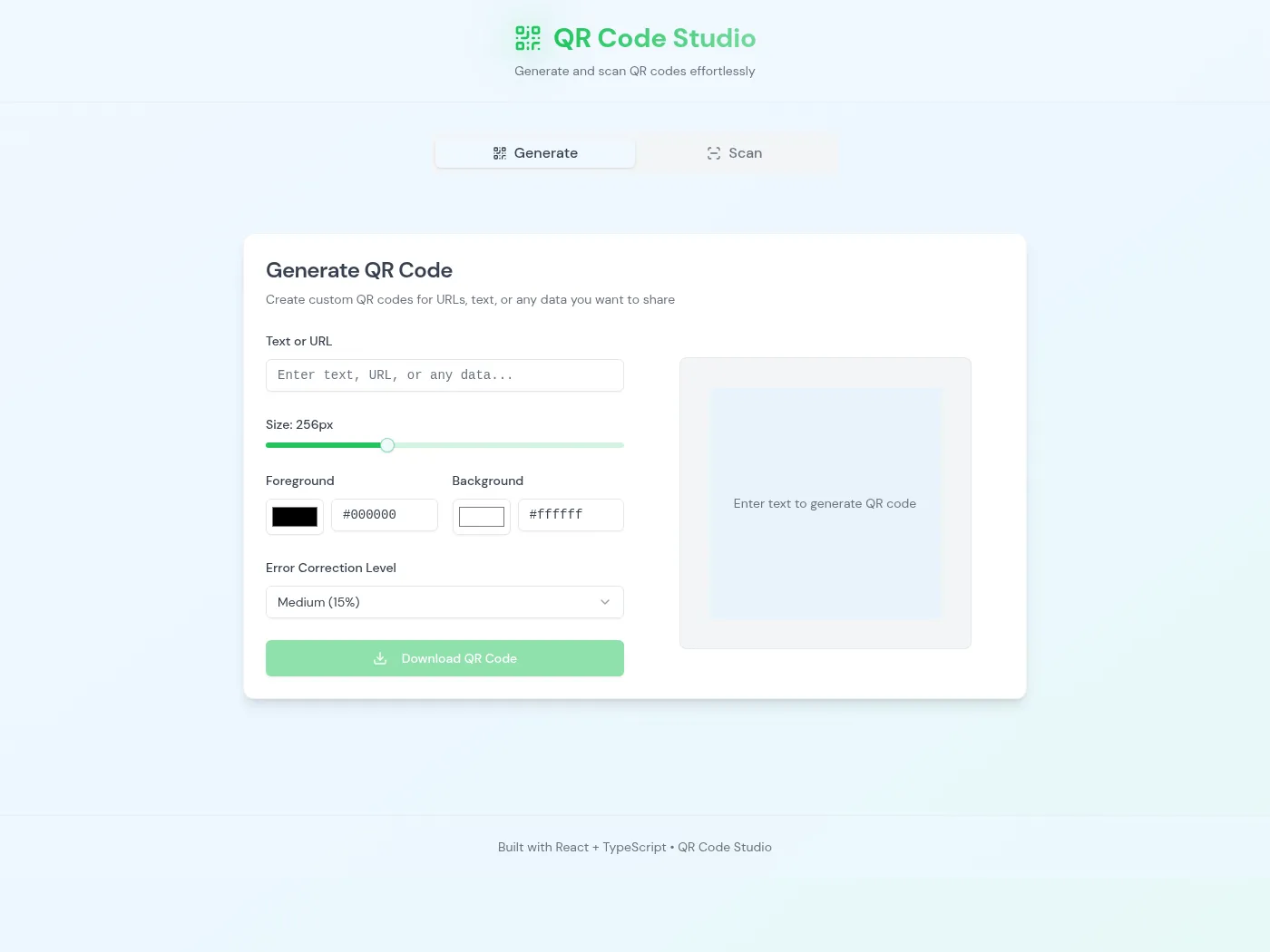 QR Code Generator and Scanner