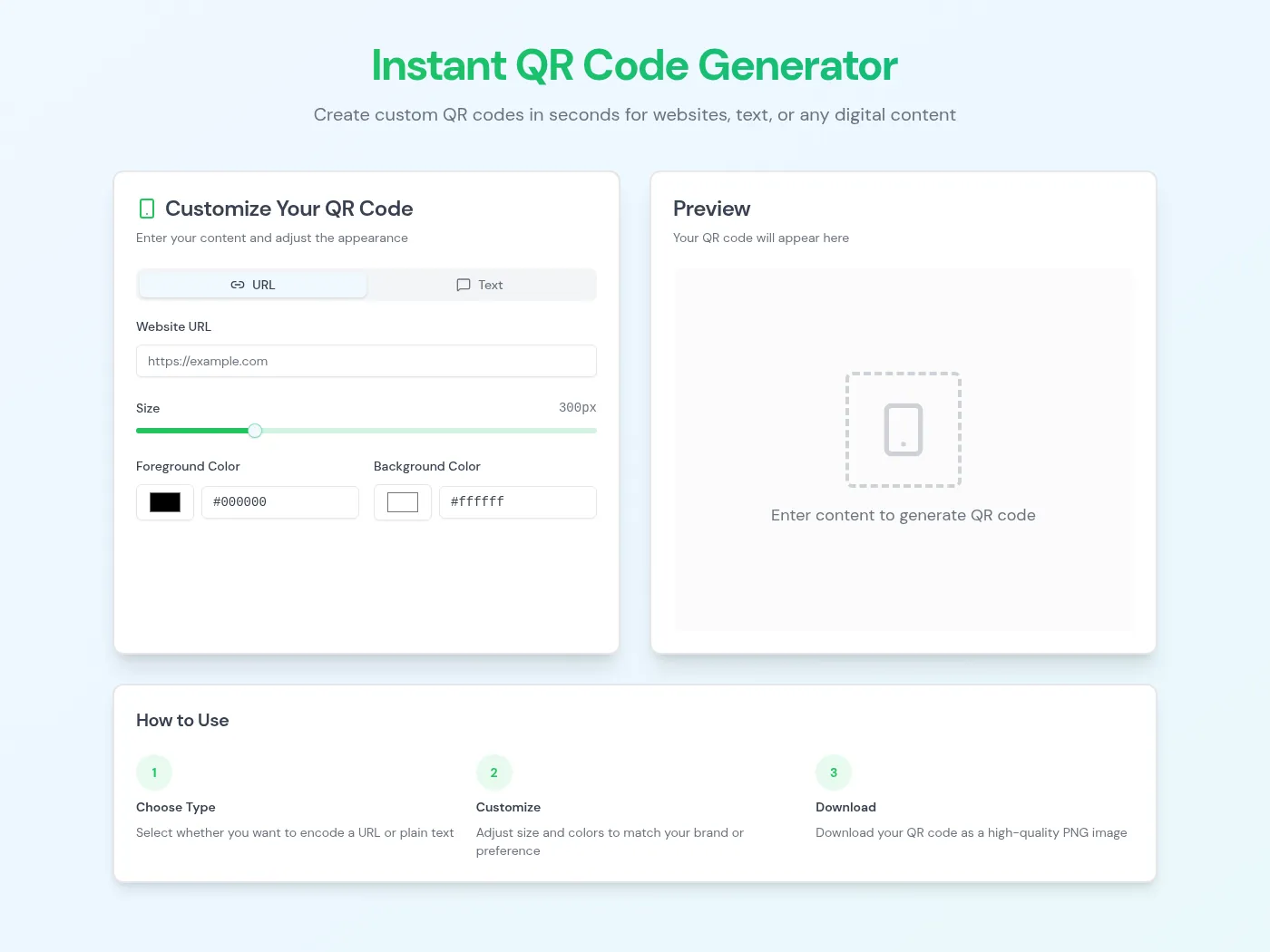 Instant QR Code Generator