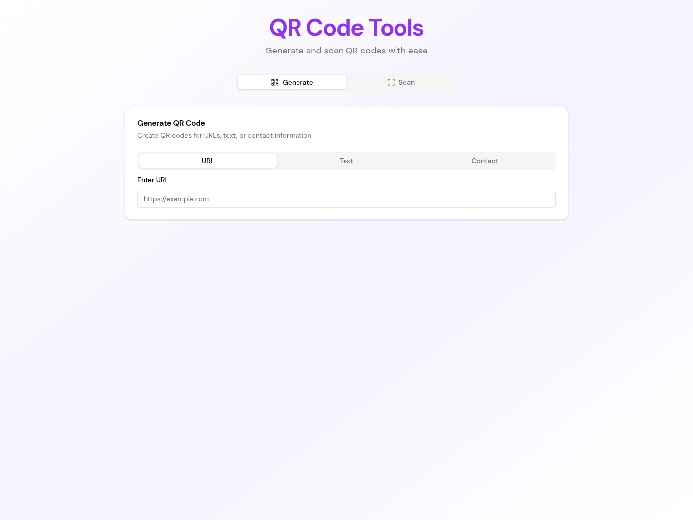 QR Code Generator and Scanner