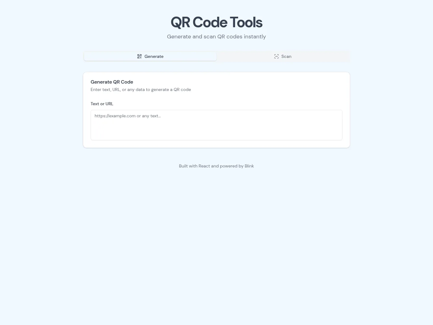 QR Code Generator and Scanner