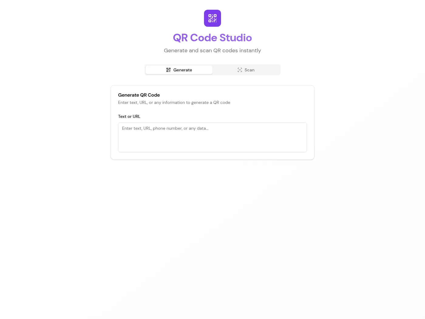 QR Code Generator and Scanner