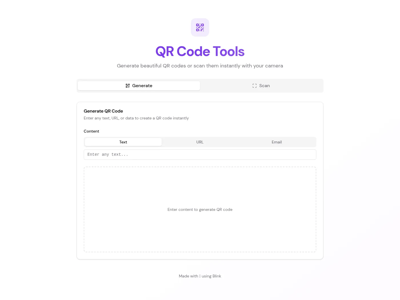 QR Code Generator & Scanner