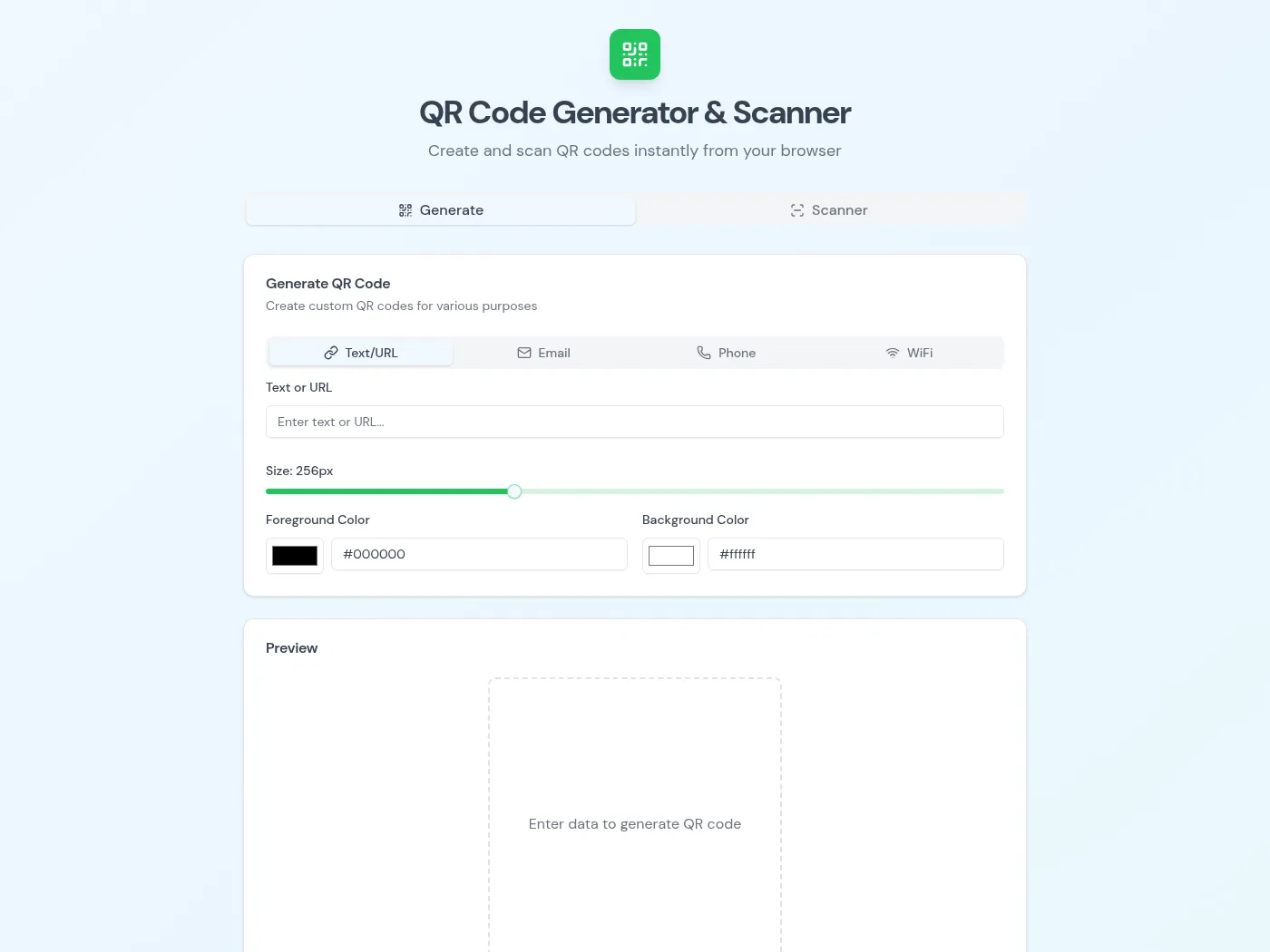 QR Code Generator & Scanner