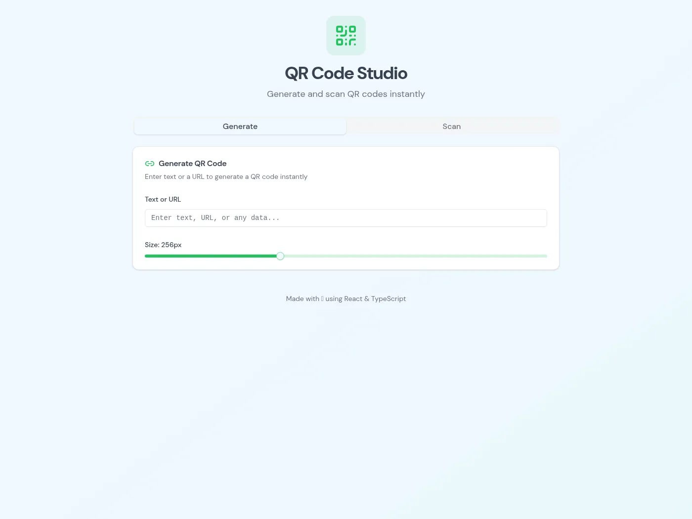 QR Code Generator & Scanner