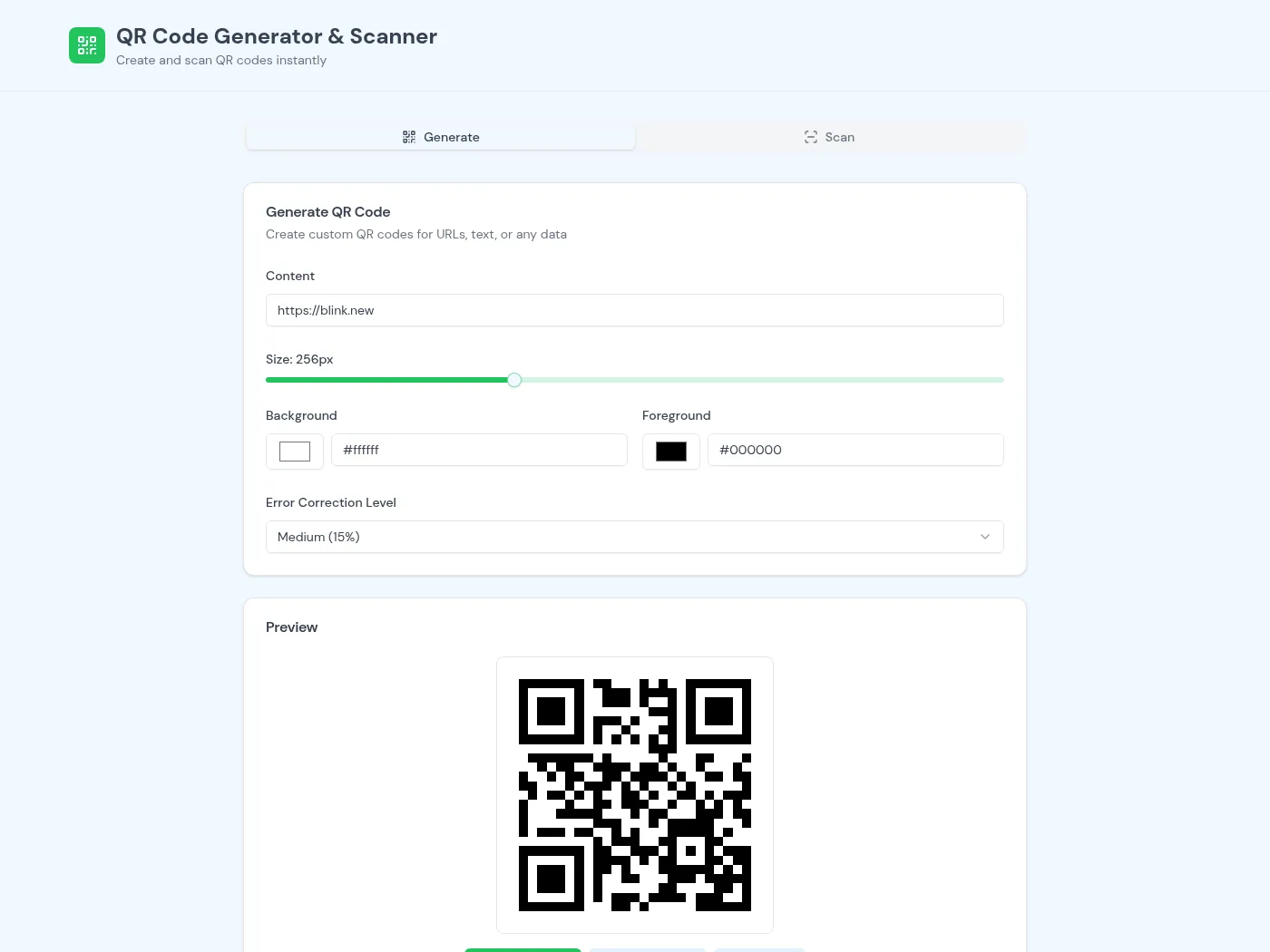 QR Code Generator and Scanner