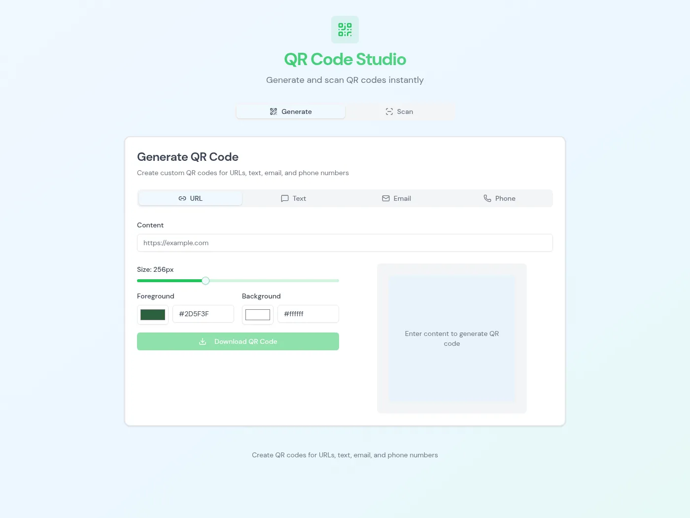 QR Code Generator & Scanner Web App