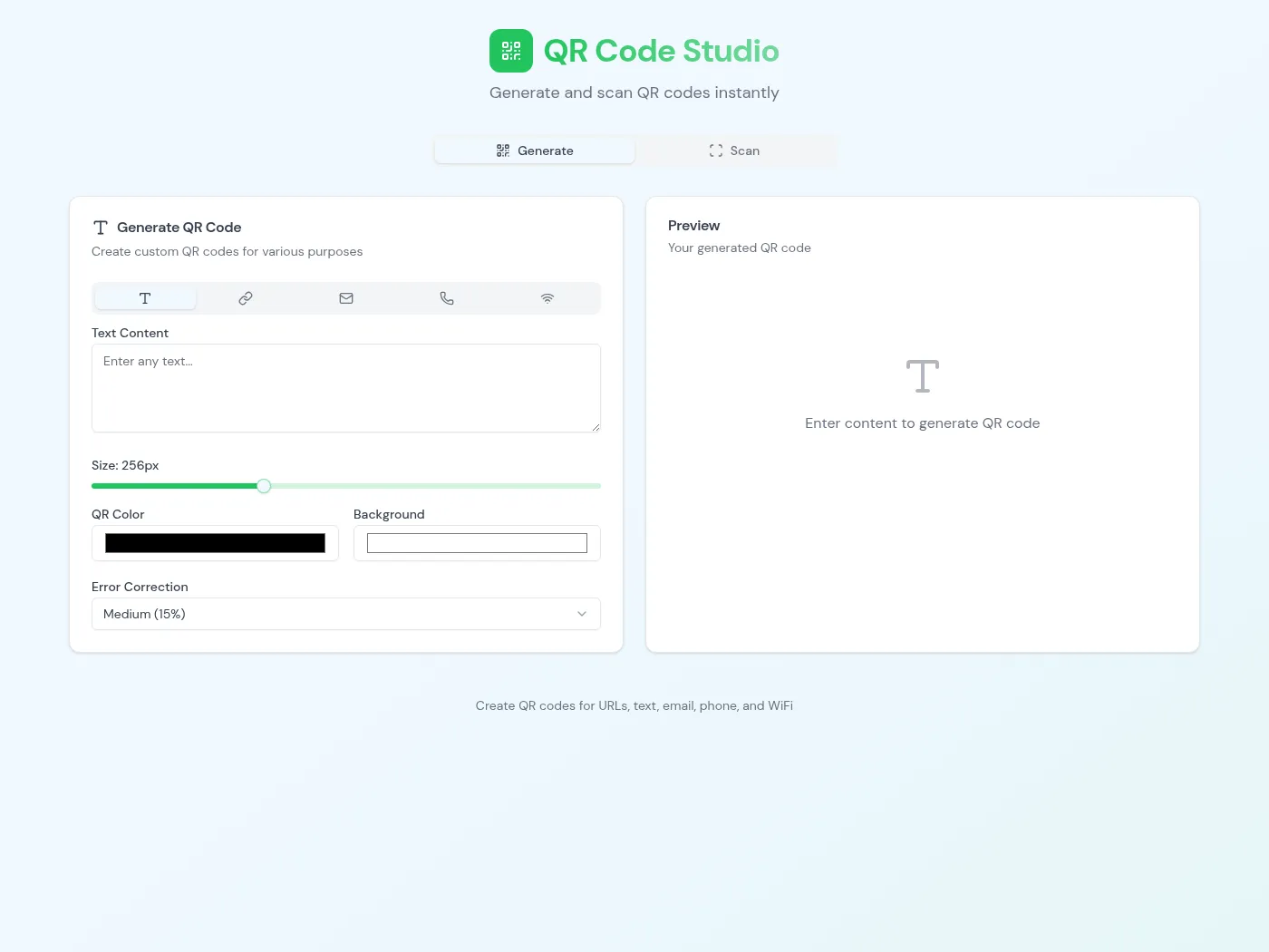 QR Code Generator & Scanner