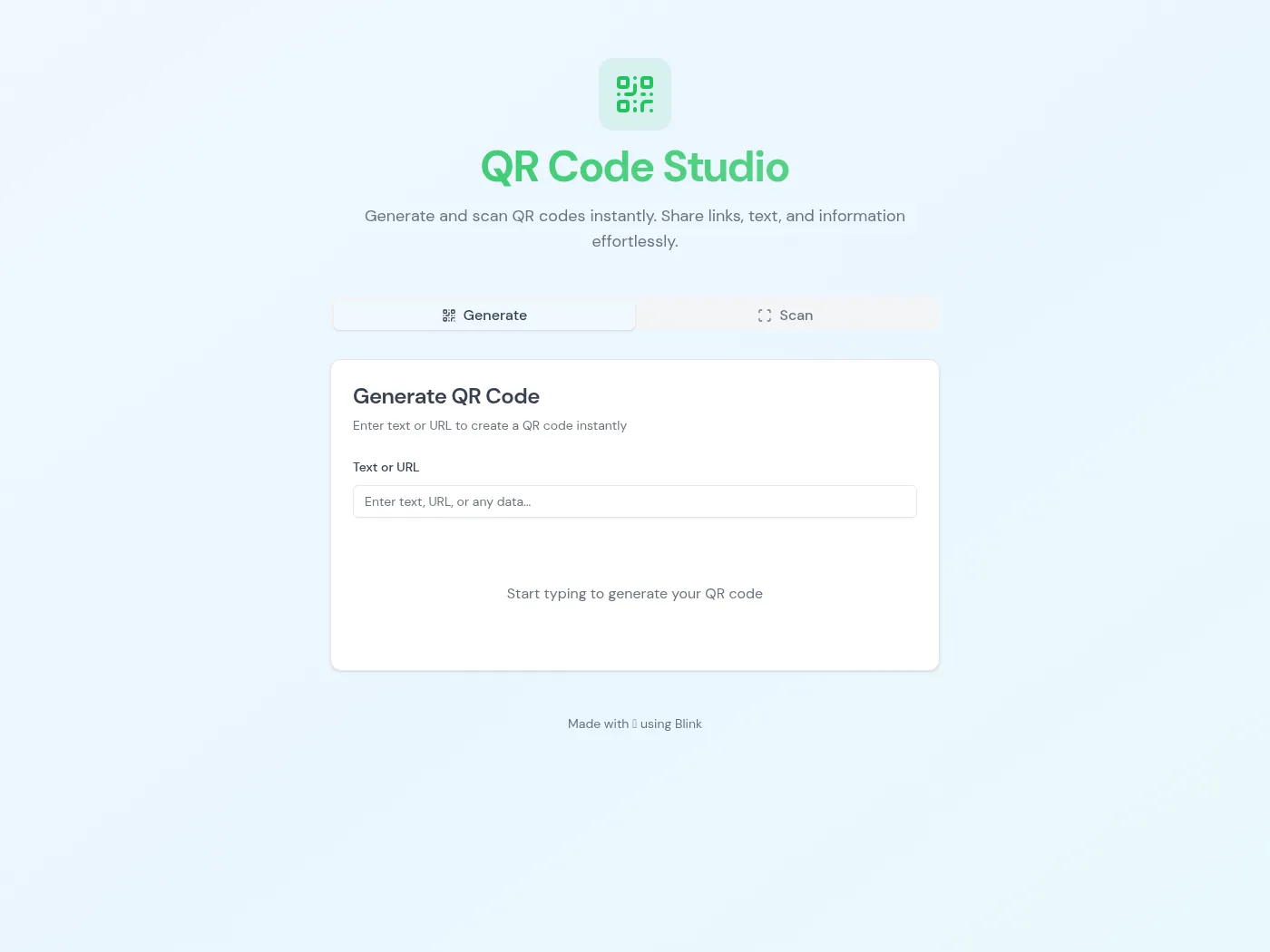 QR Code Generator & Scanner